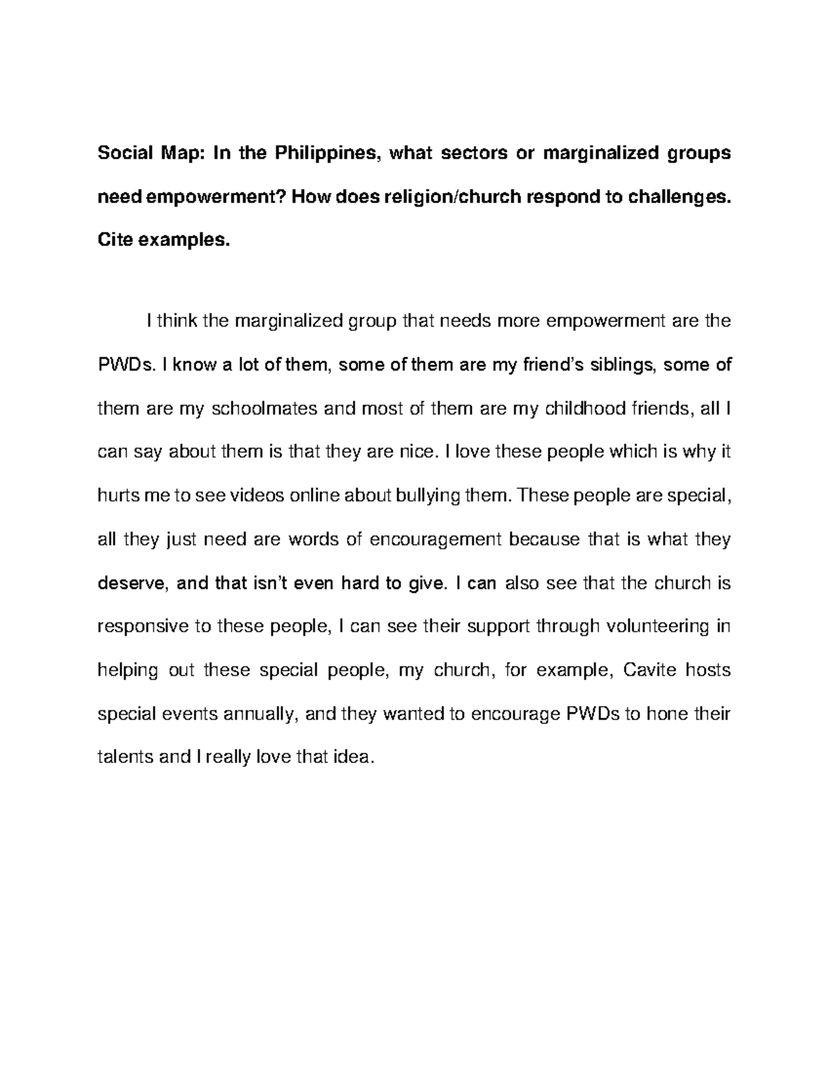 Social Issues - Social Map: In the Philippines, what sectors or ...