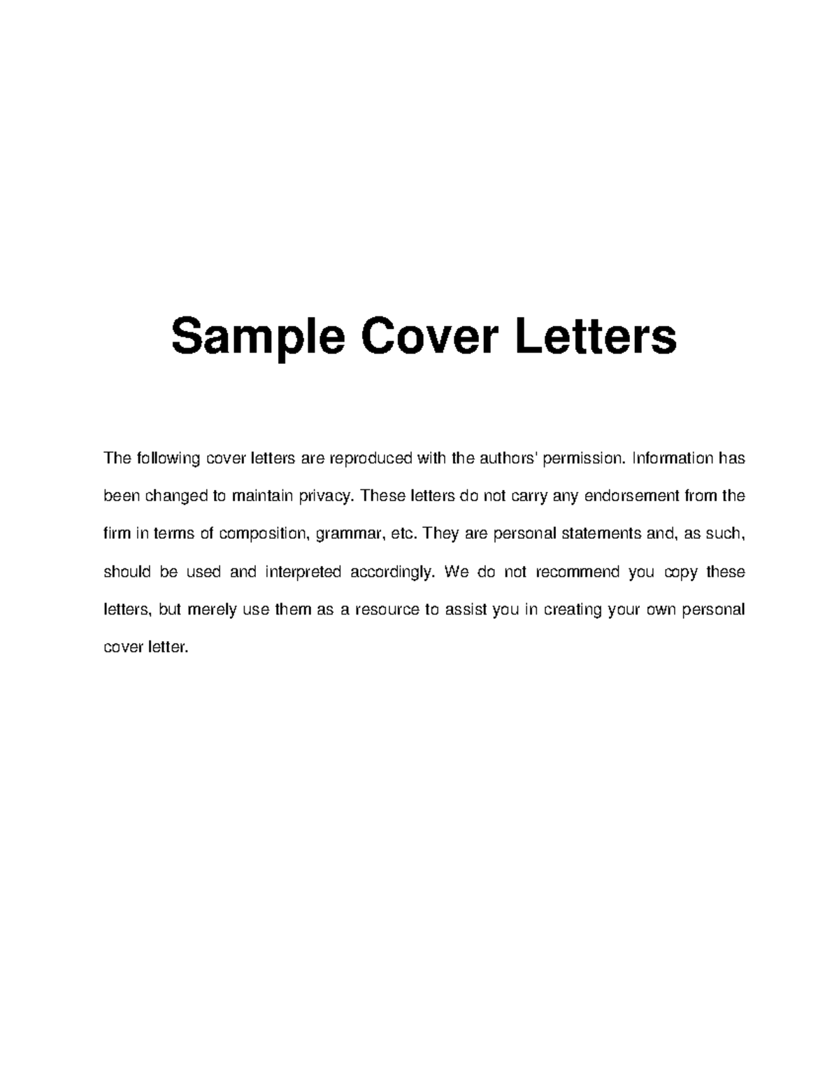 TOR-Sample Cover Letters for Summer Student Positions 2018 - Studocu