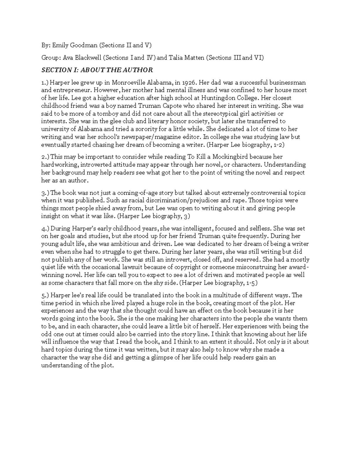 TKAM Webquest 12 - odojh - By: Emily Goodman (Sections II and V) Group ...