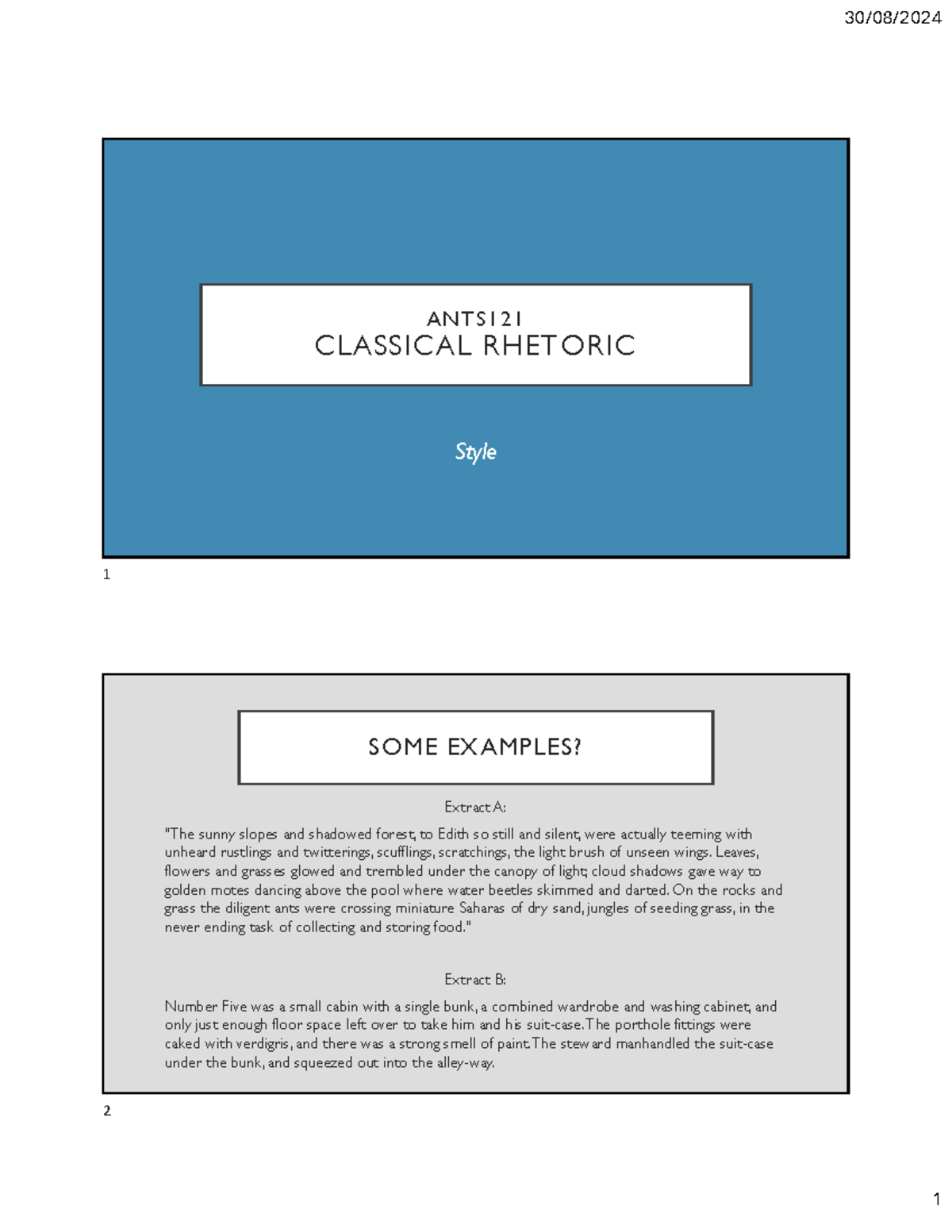 ANTS121 CLASSICAL RHETORIC: Rhetorical Devices Overview - Studocu