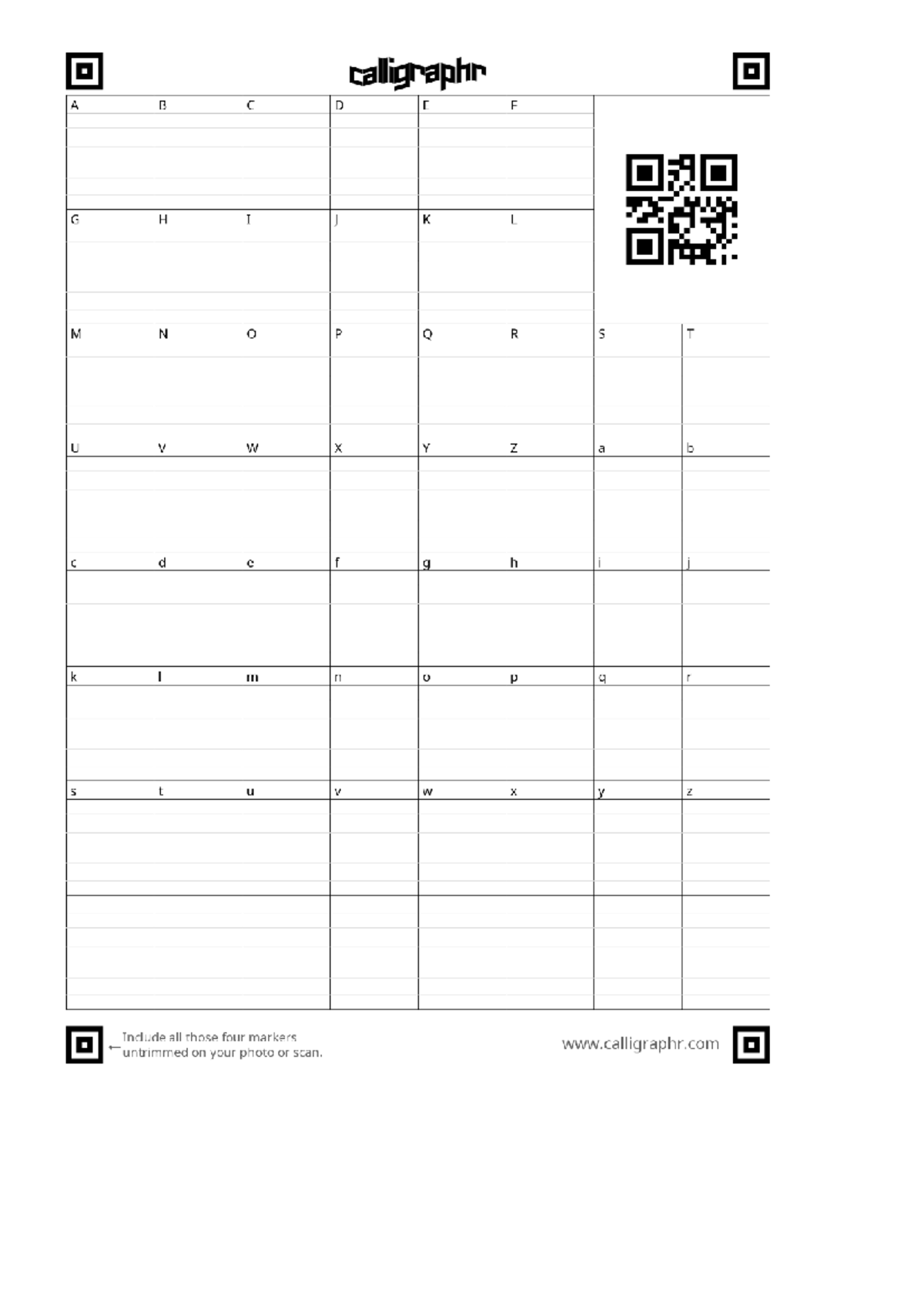 Calligraphr Template Instructions and Markers Guide - Studocu