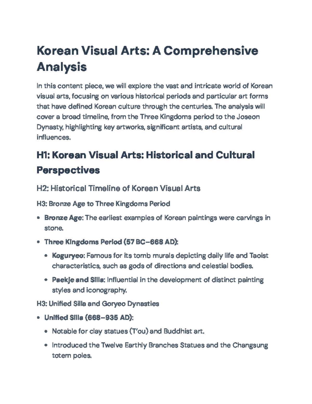 Korean Visual Arts: Historical Context and Diverse Artistic Expressions ...