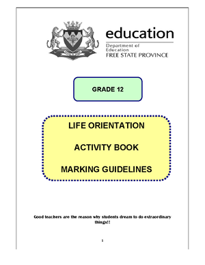 Summary Notes LO Gr 11 - none - Life Orientation Grade 11 Summary notes ...