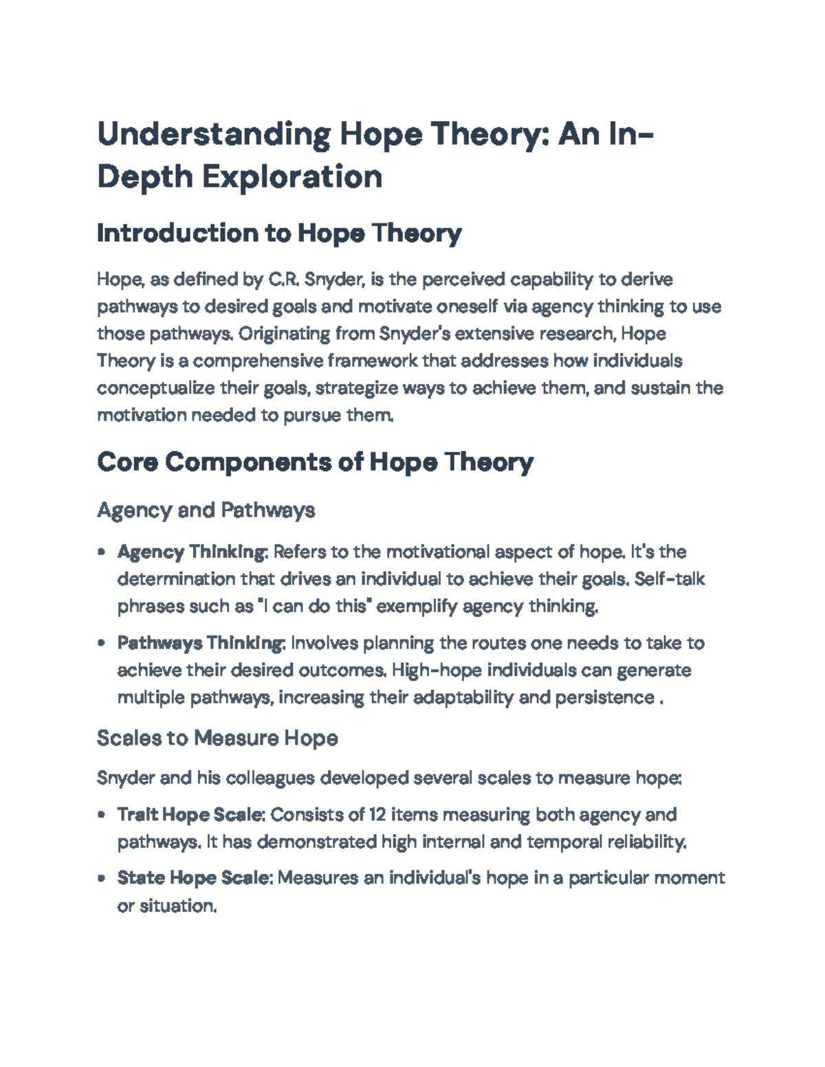 Understanding Hope Theory: Concepts, Applications & Benefits Insights ...