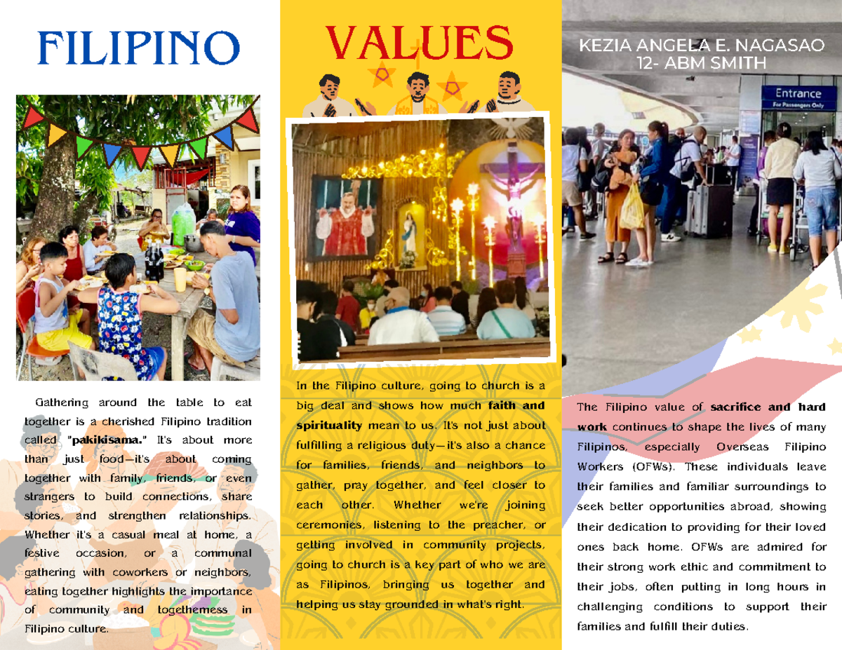 Filipino Culture and Values: Tradition, Community, and Faith (12-ABM ...