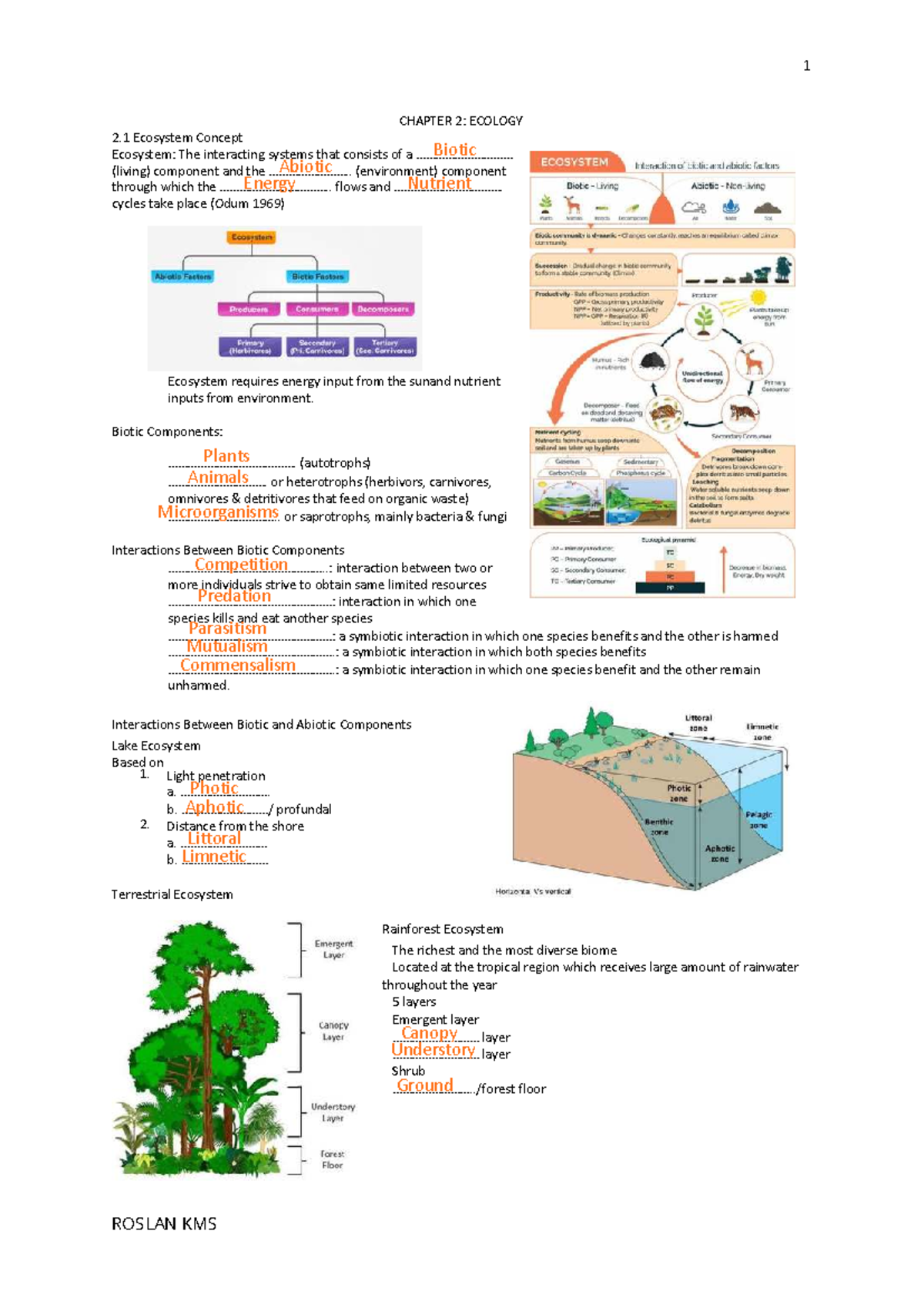 SB025 Chapter 2: Ecology Overview and Ecosystem Dynamics - Studocu