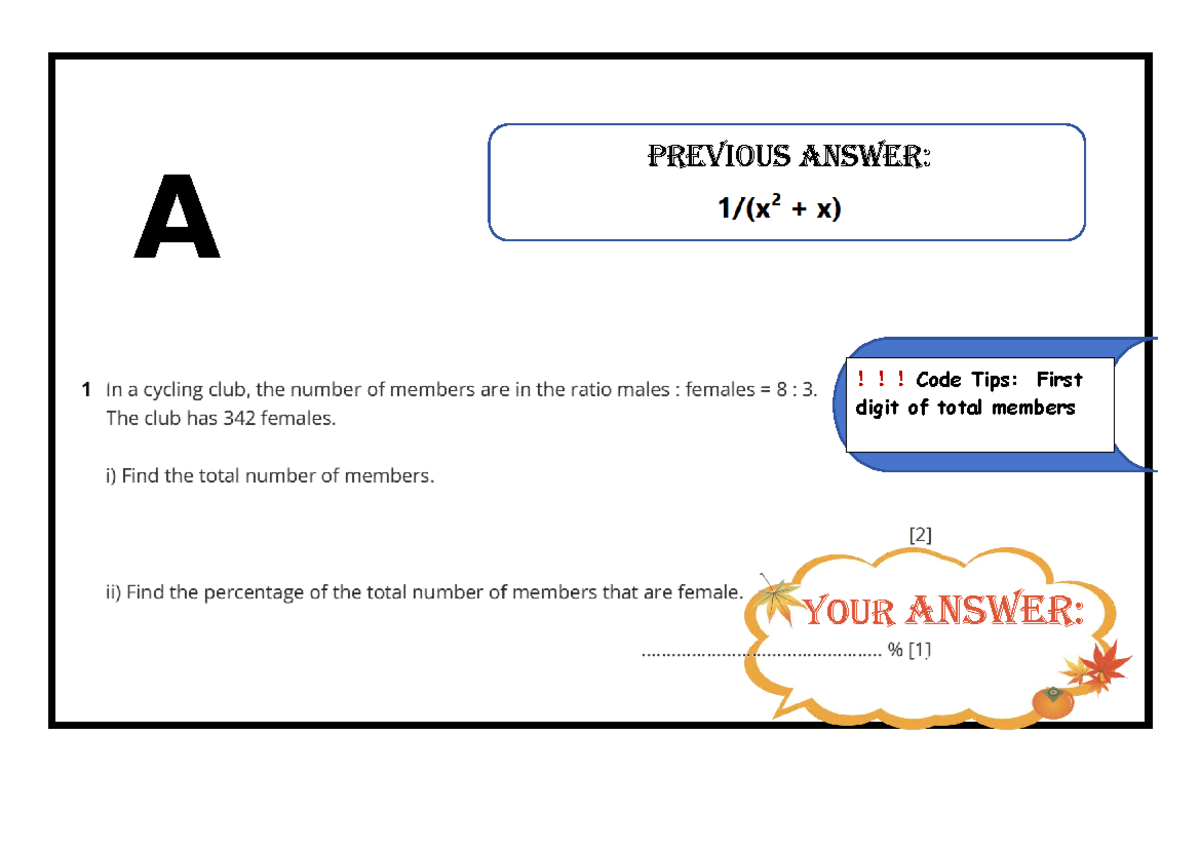 Math Activity: Station题卡 Tips and Code Insights - Studocu