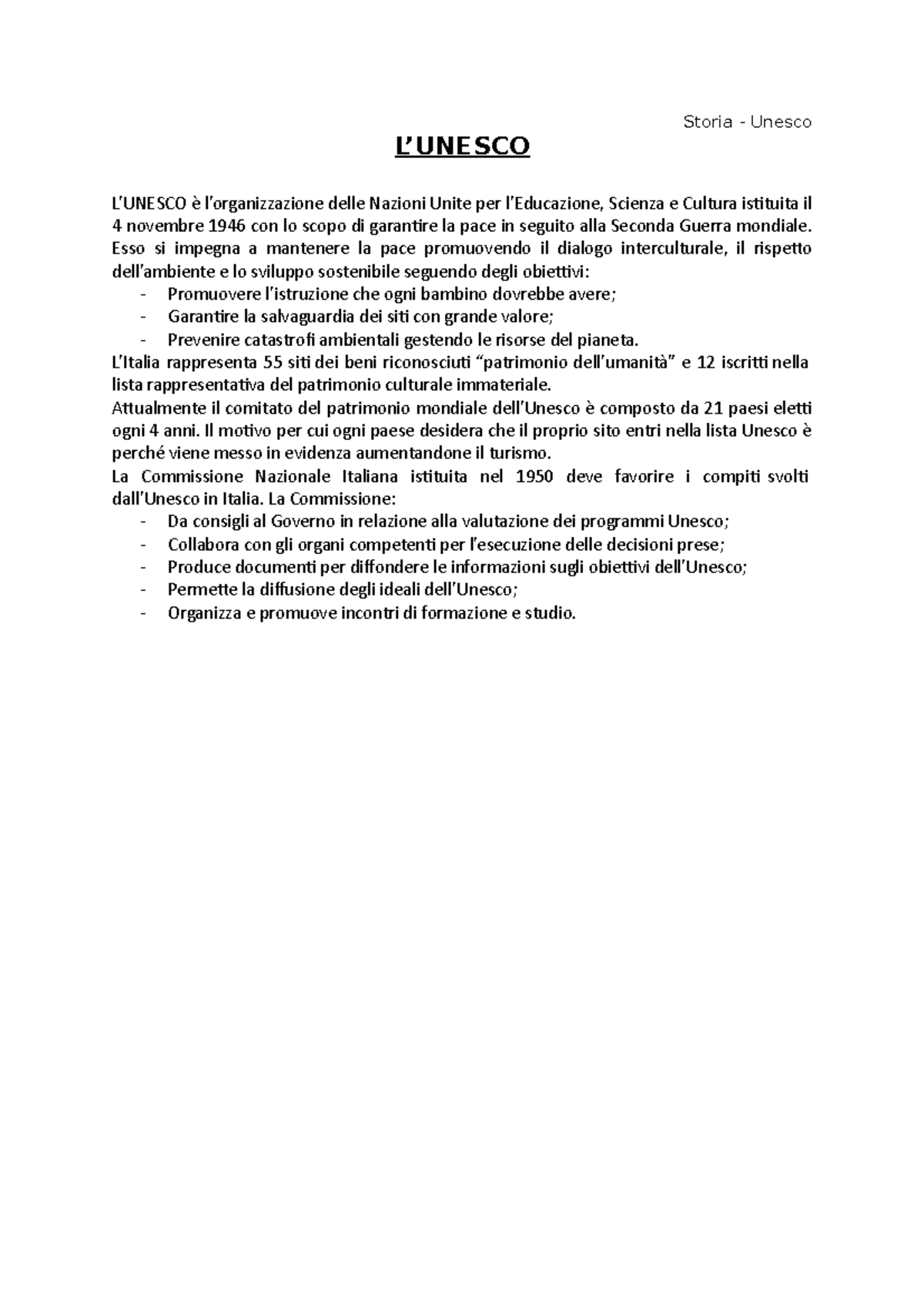 la nascita dell'unesco - Storia - Unesco L’UNESCO L’UNESCO è l ...