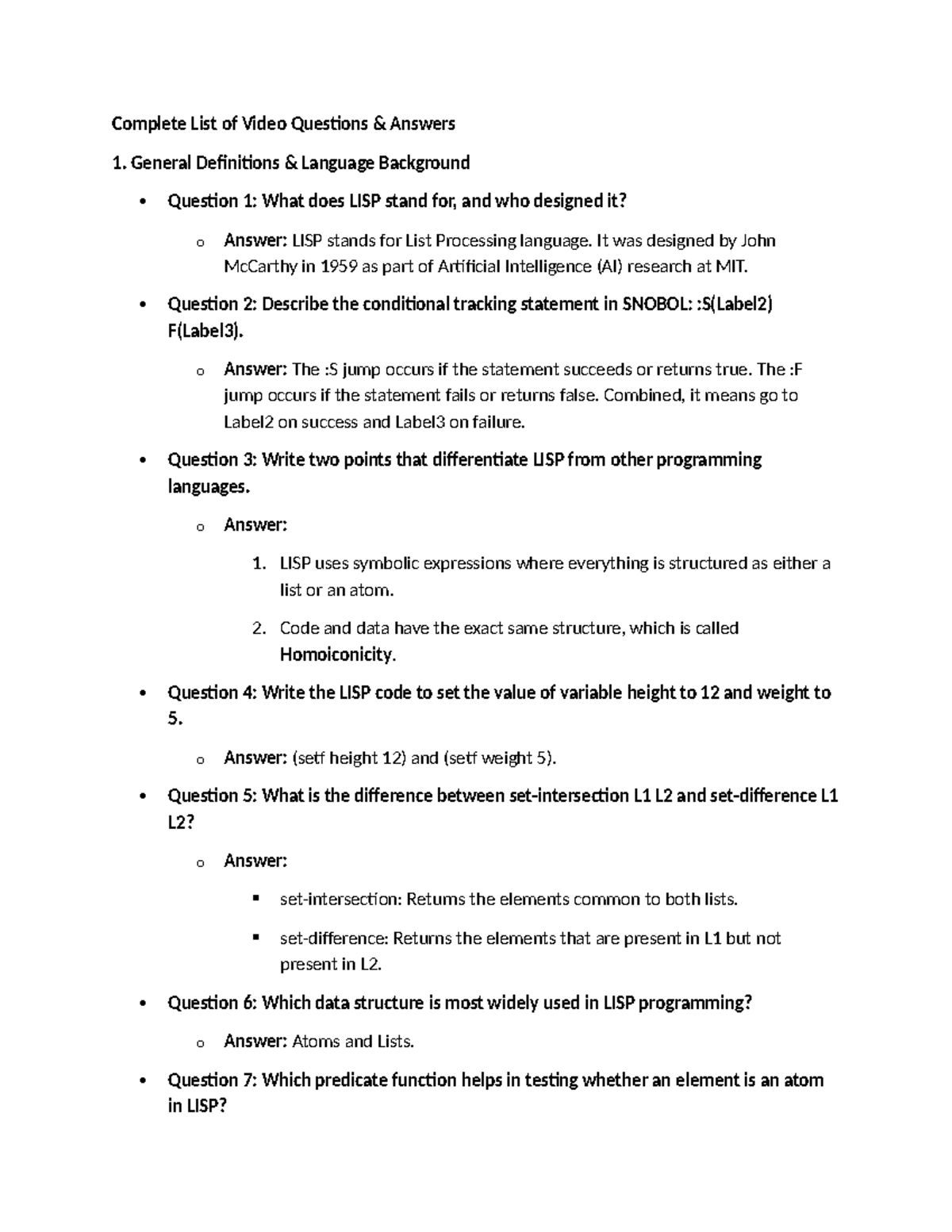 CS508 Midterm Preparation: Video Questions & Answers Guide - Studocu