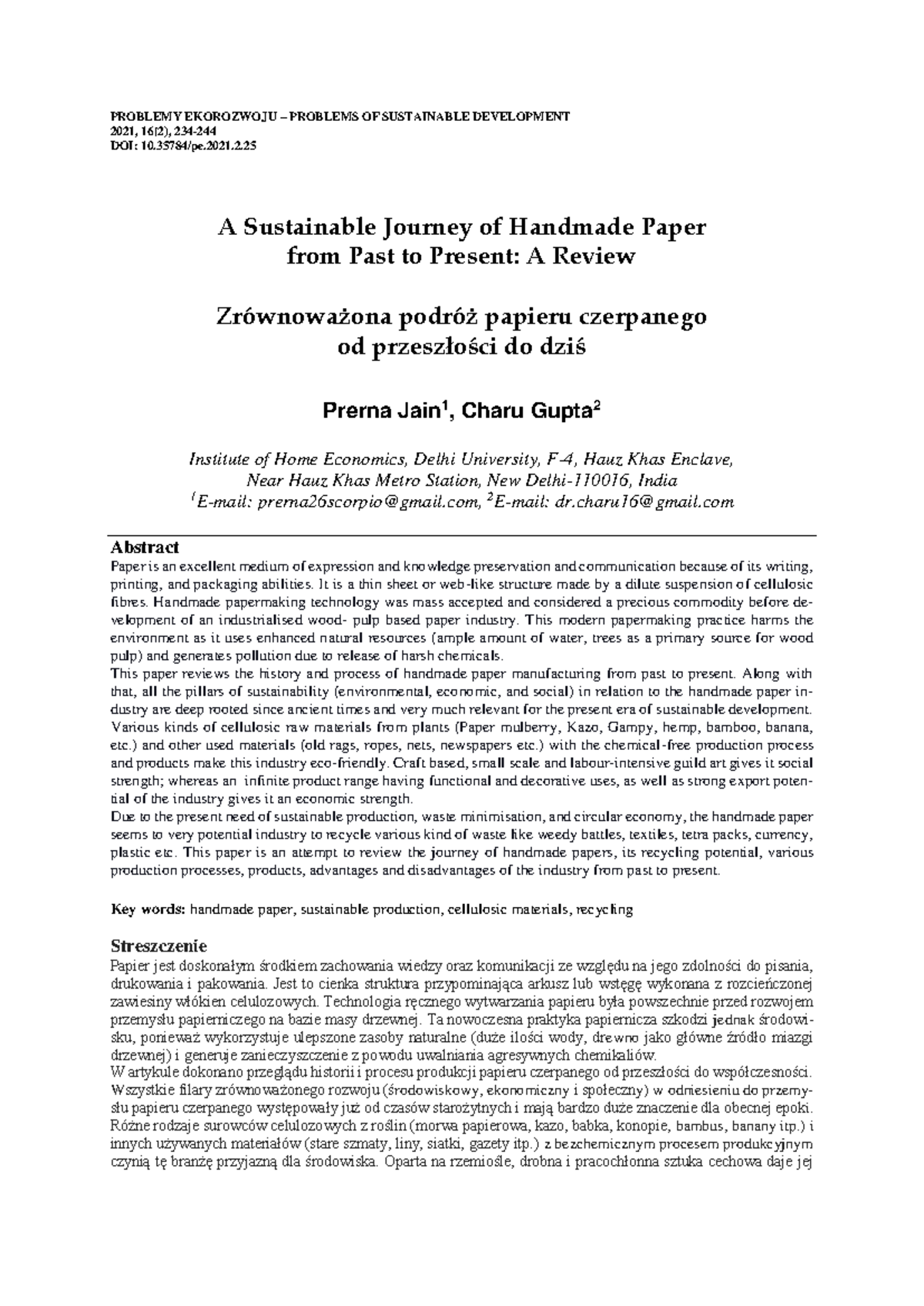A Sustainable Journey of Handmade Paper: A Review (ECO 101) - Studocu