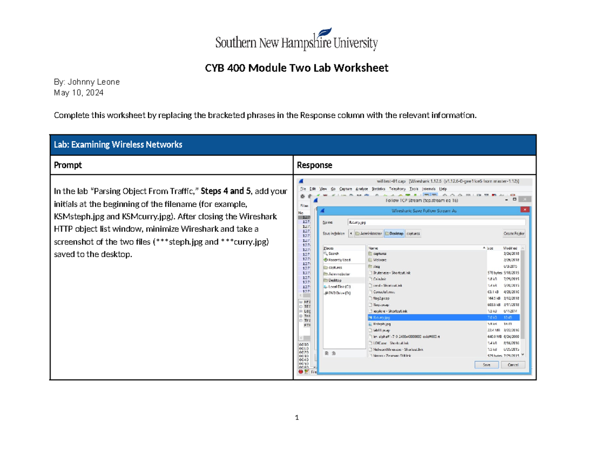 CYB 400 Module Two Lab Worksheet - CYB 400 Module Two Lab Worksheet By ...