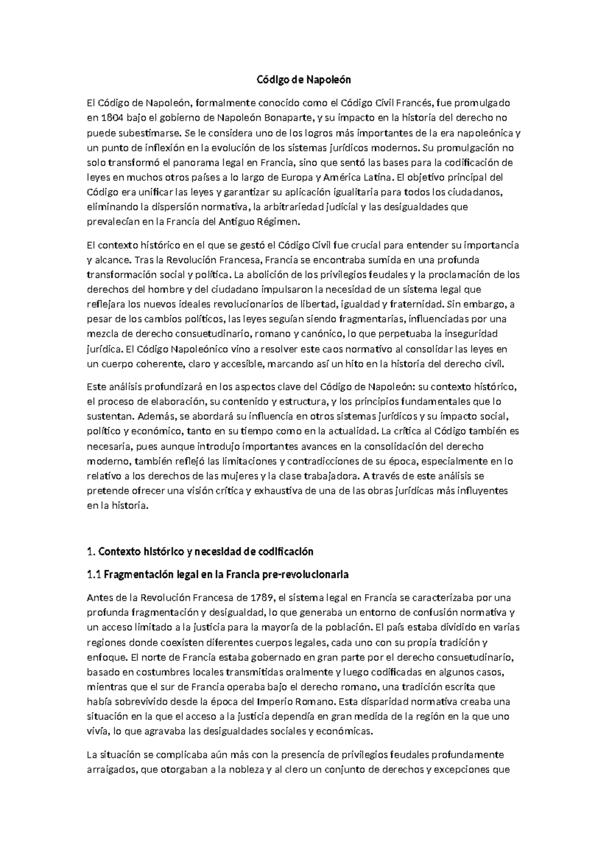 Código de Napoleón: Evolución del Derecho Civil y sus Implicaciones ...