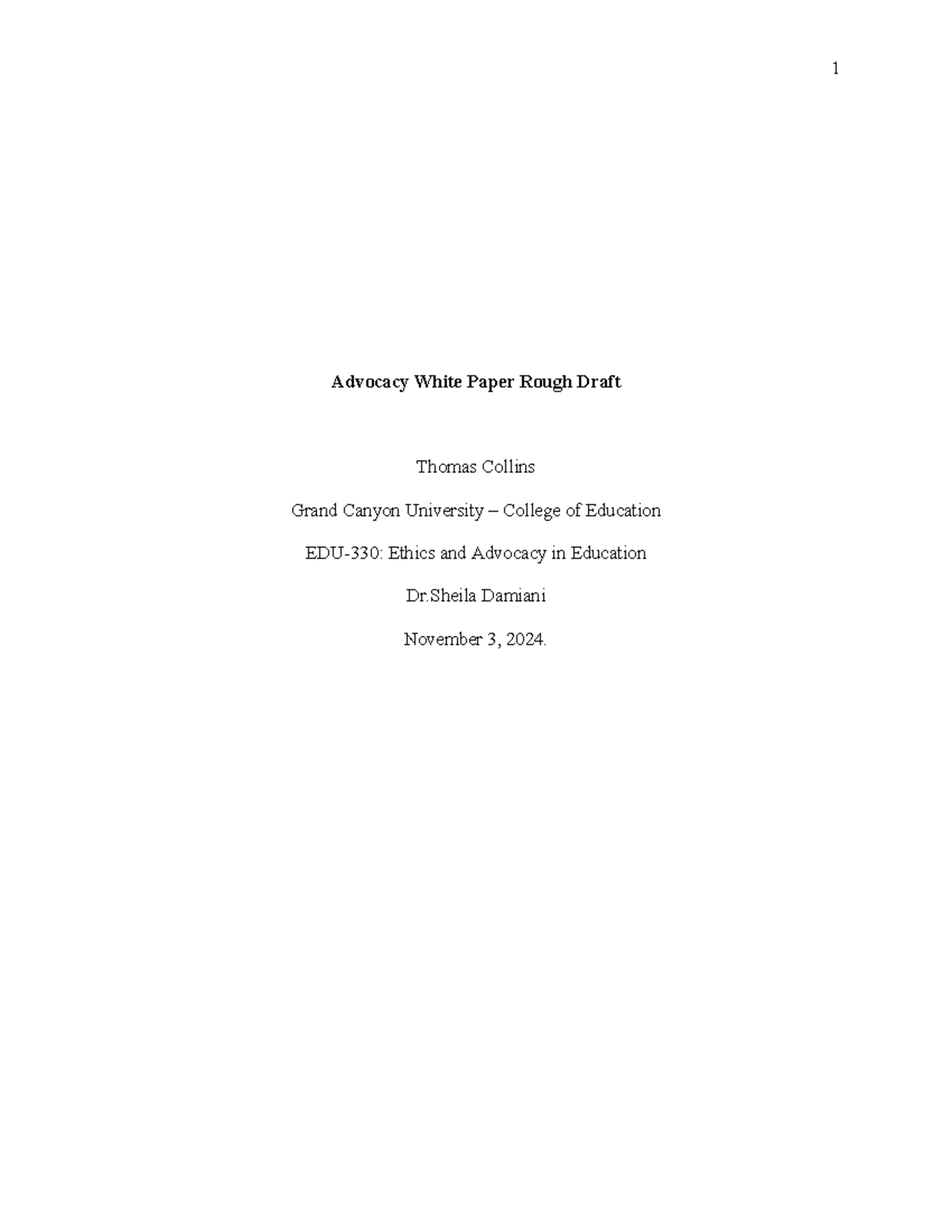 EDU-330: Advocacy White Paper Rough Draft on Teacher Shortage Issues ...