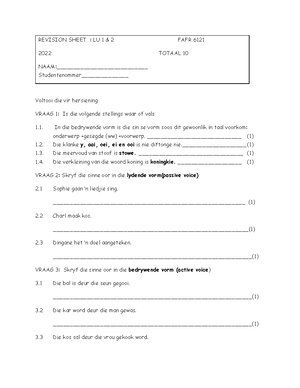 [Solved] Identify and then organise ten integrated Afrikaans words ...