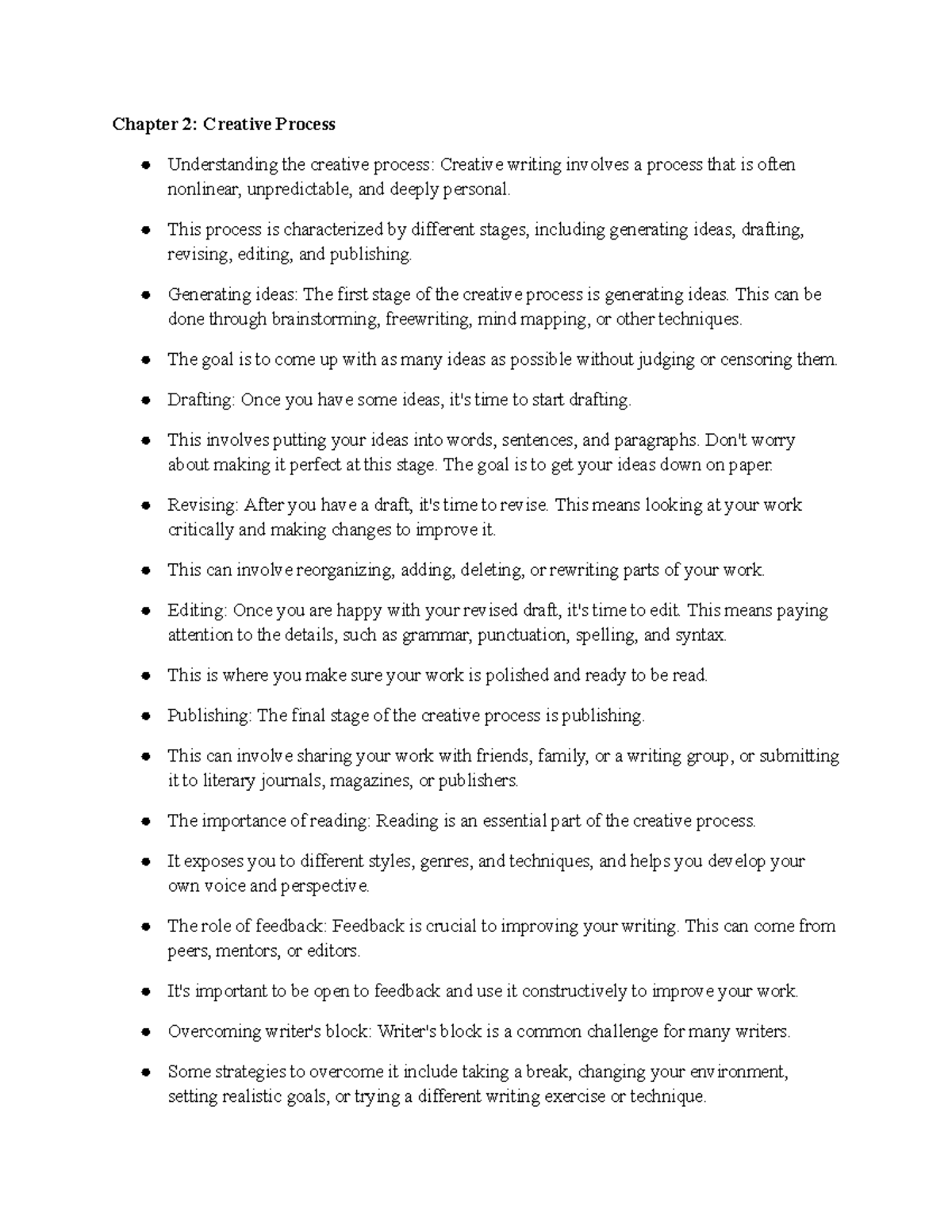 CW 100 Chapter 2 - Understanding the Creative Process and Techniques ...