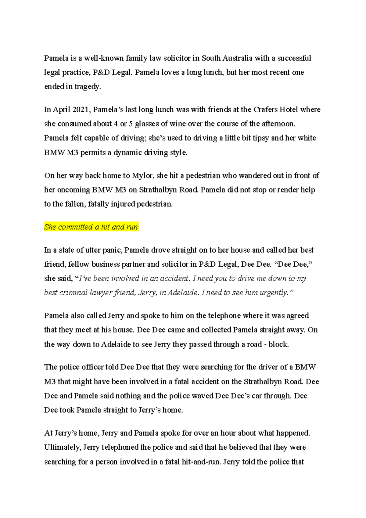 Law and Ethics Exam practice - Pamela is a well-known family law ...