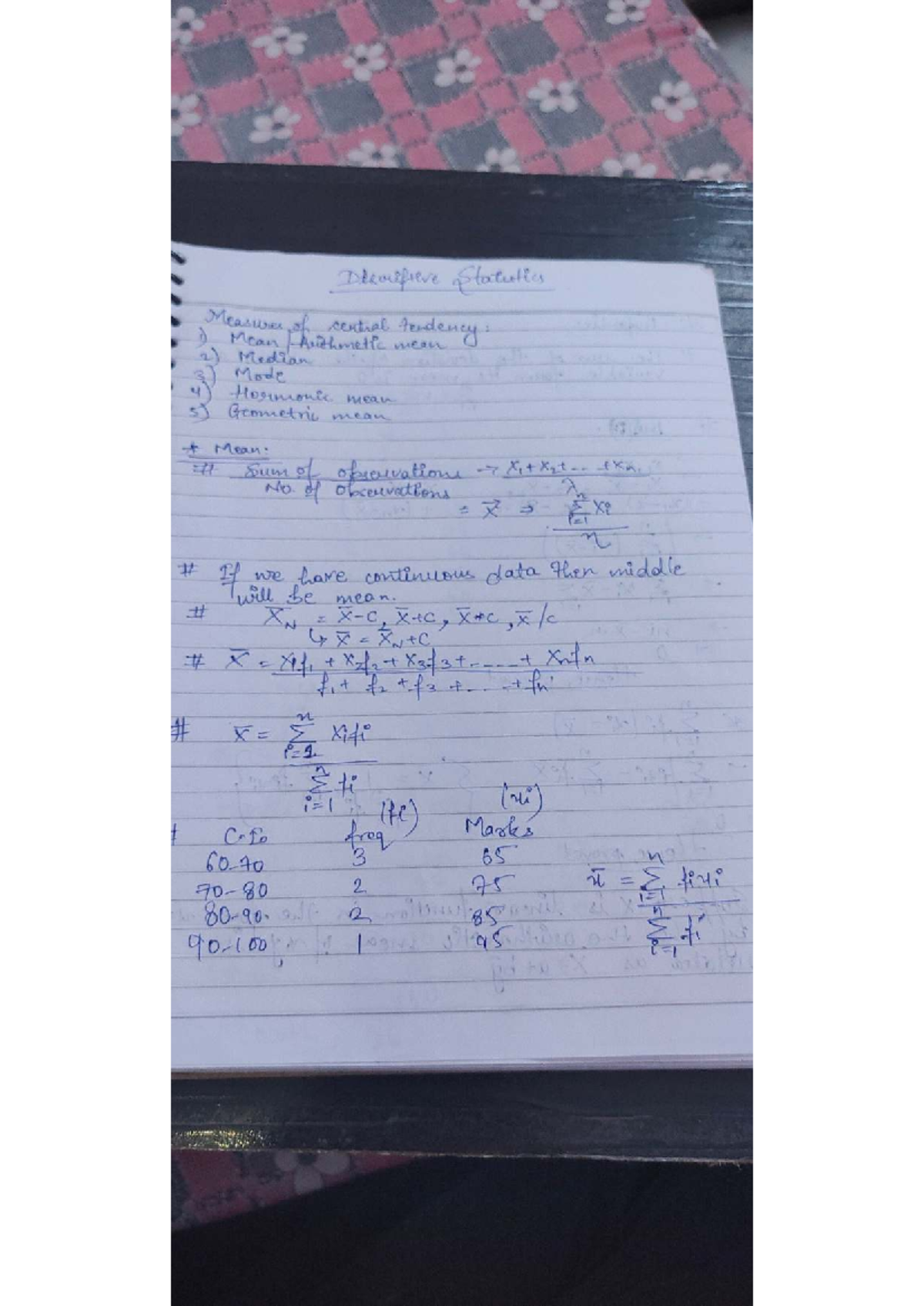 Descriptive Statistics: Measures of Central Tendency (Unit 2) - Studocu