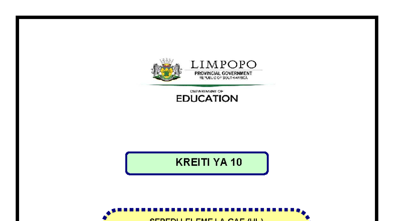 KREITI YA 10 - TASK 5: TAODISO (SEPEDI HL/P3) 2025 - Studocu