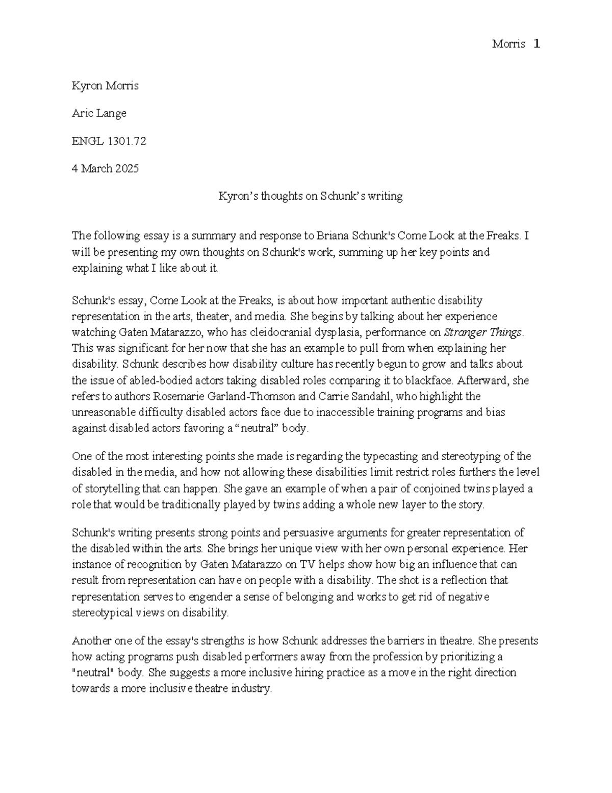 Final draft (2) - The following essay is a summary and response to ...