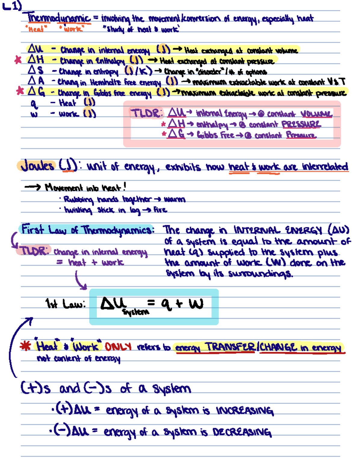 W1 Notes: Thermodynamics - Energy Transfer and Heat Exchange - Studocu