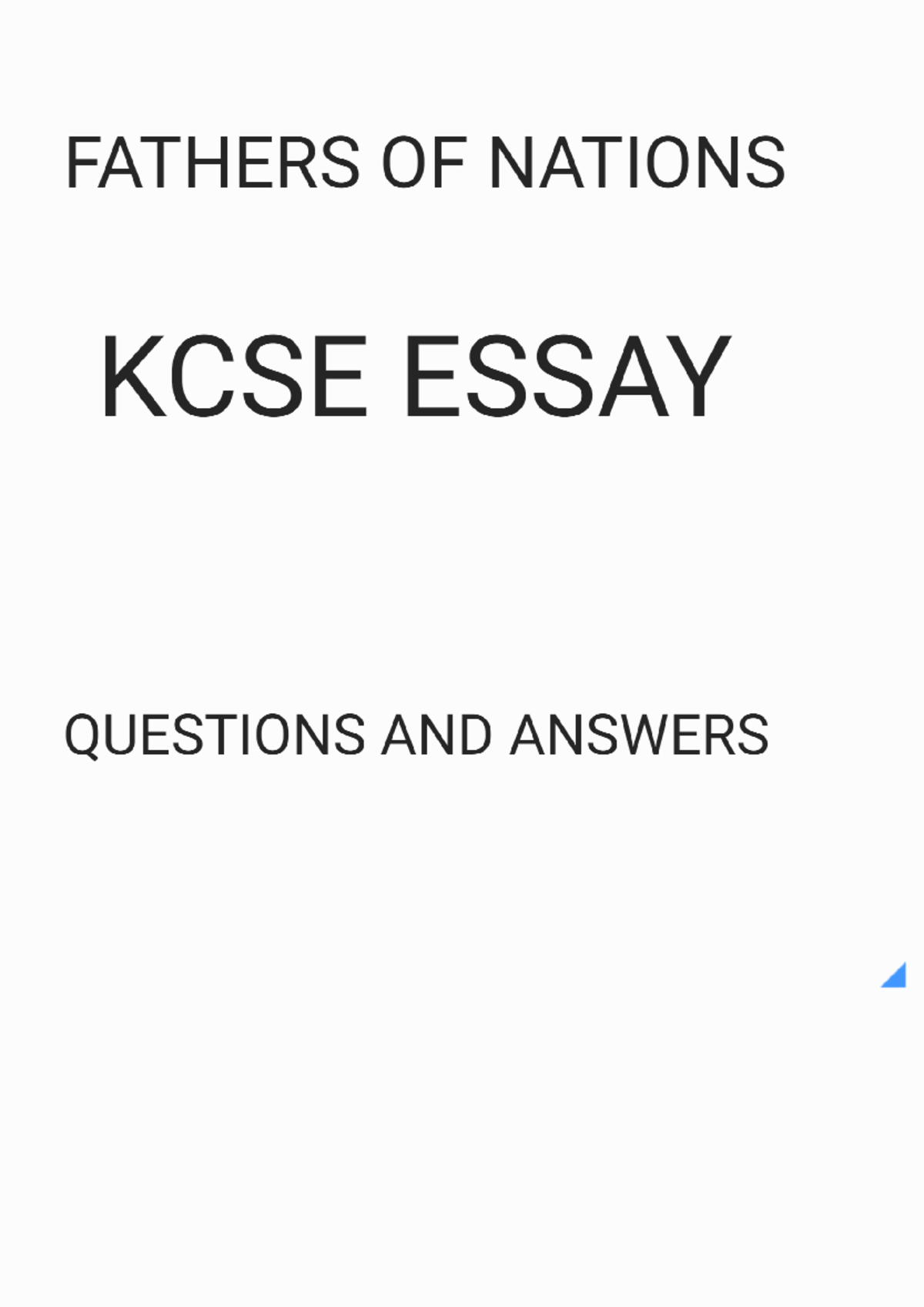FATHERS OF NATIONS KCSE ESSAY QUESTIONS: Exploring Revenge and Its ...