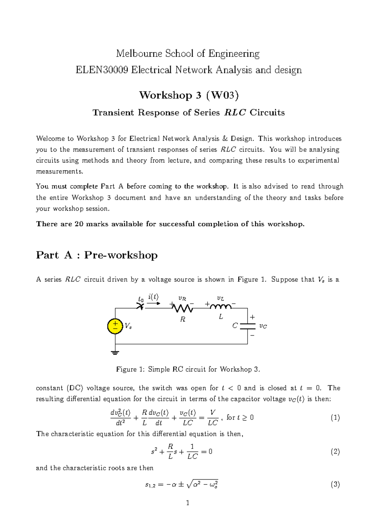 Transient Response of Series RLC Circuits - Studocu
