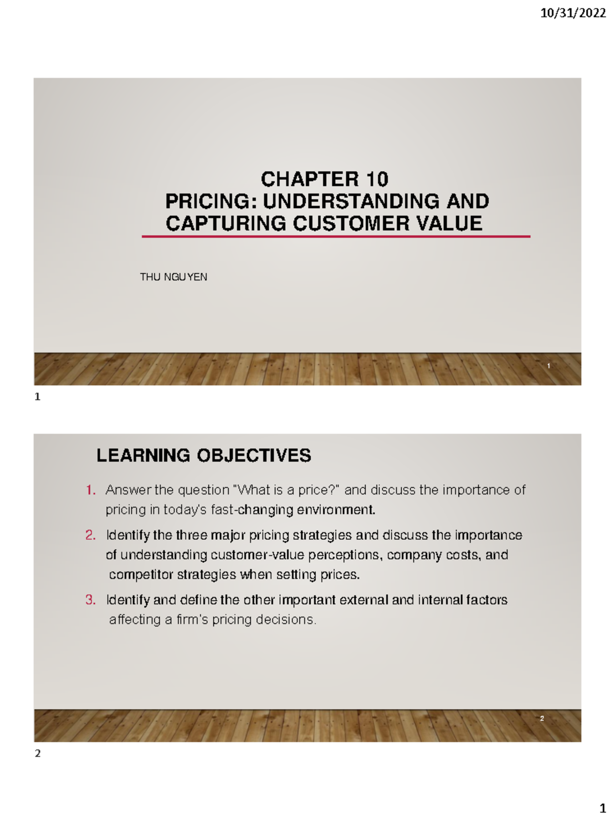 Chapter 10 &11- Pricing - CHAPTER 10 PRICING: UNDERSTANDING AND ...
