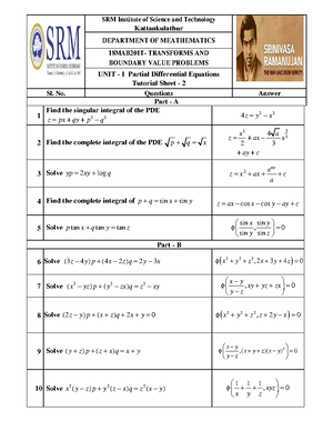 Dsa pyq py questions - pyqs - PART B Marks) Marks BL CO PO Reg. No. Answer ALL Questions 26. a ...