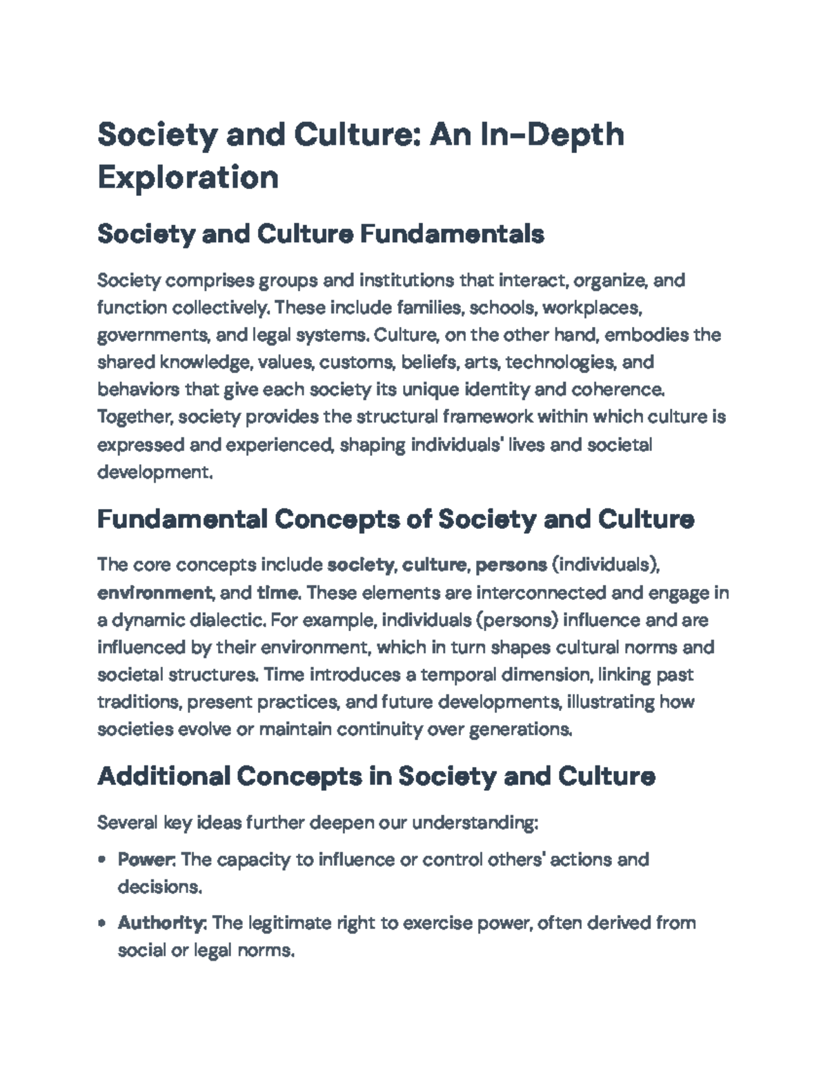 Society and Culture: Fundamental Concepts and Issues Overview (SOC301 ...