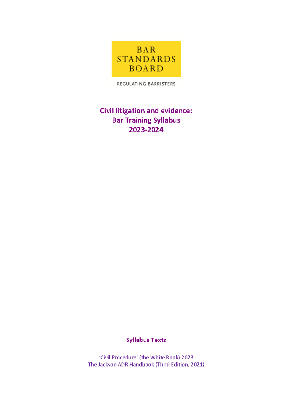 Bar Civil Syllabus 2023-2024: Key Principles & Exam Material - Studocu