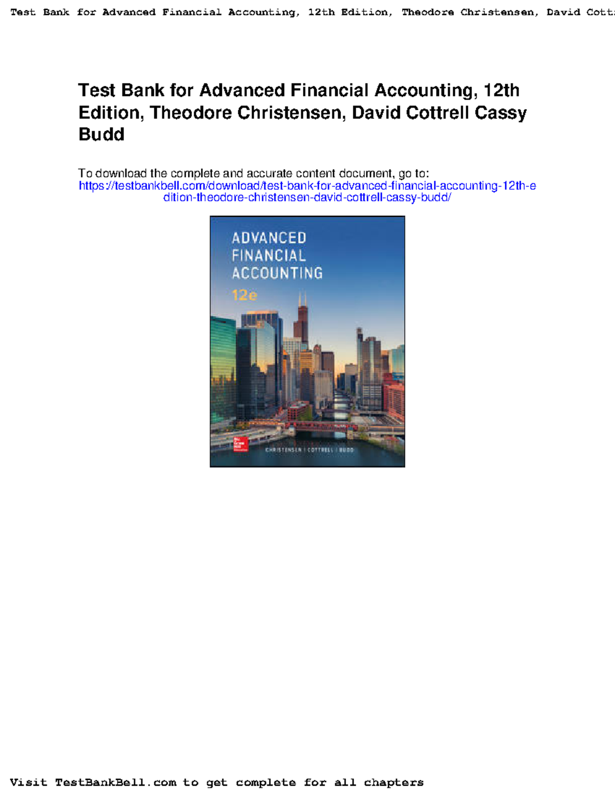 Test Bank for Advanced Financial Accounting (Chapter 10) - Studocu