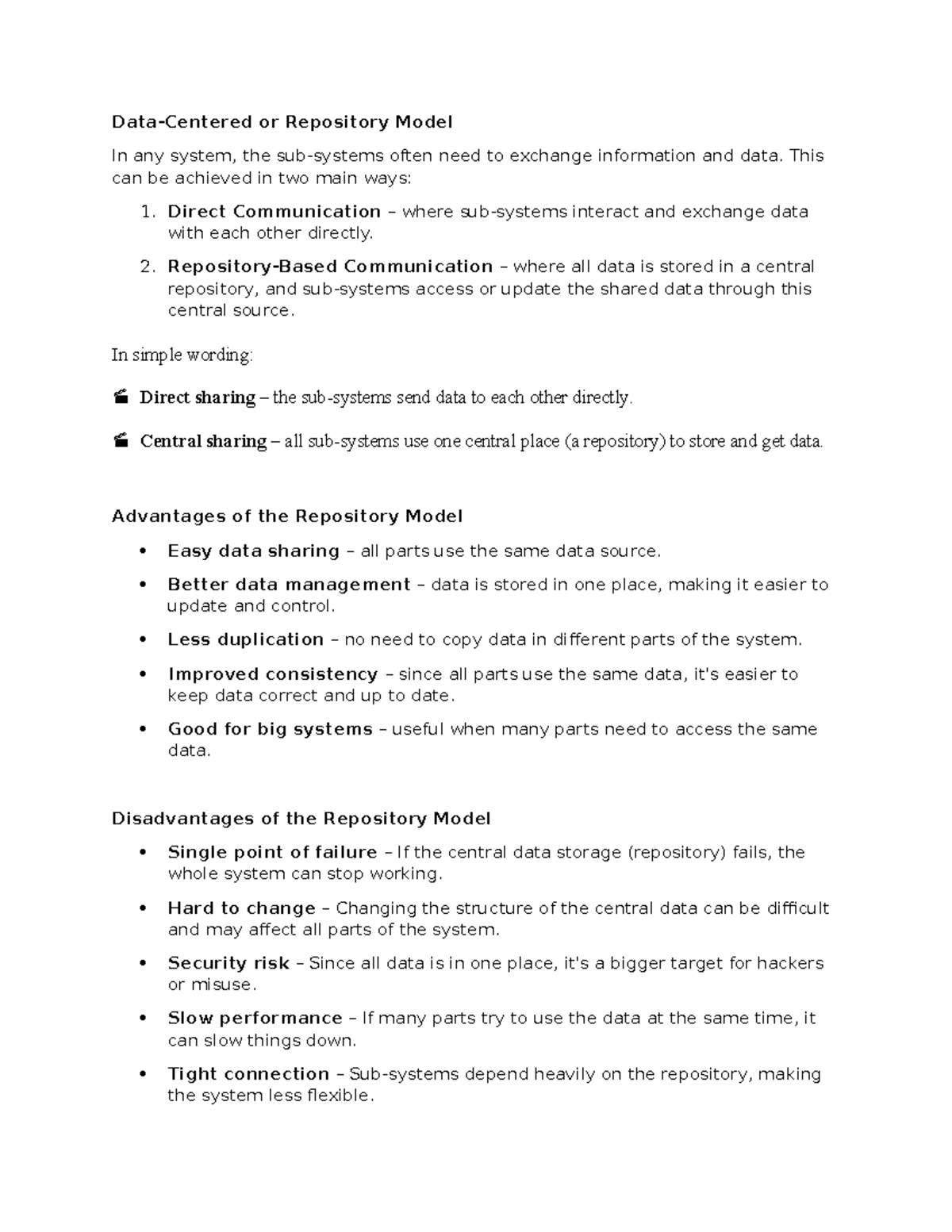 Software Engineering 1: Repository Model and Design Patterns Overview ...