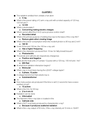 Cluster 5 RadSci - CLUSTER 5 RADIOLOGICAL SCIENCES The measure of ...
