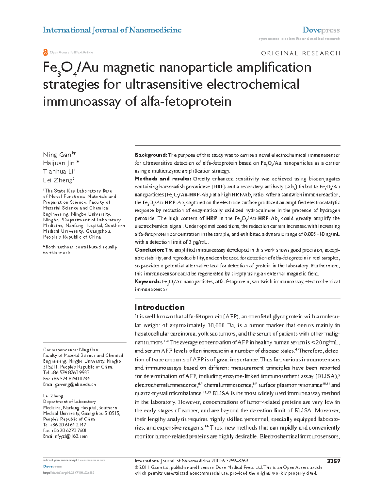 Magnetic Nanoparticle Amplification Strategies for Ultrasensitive AFP ...