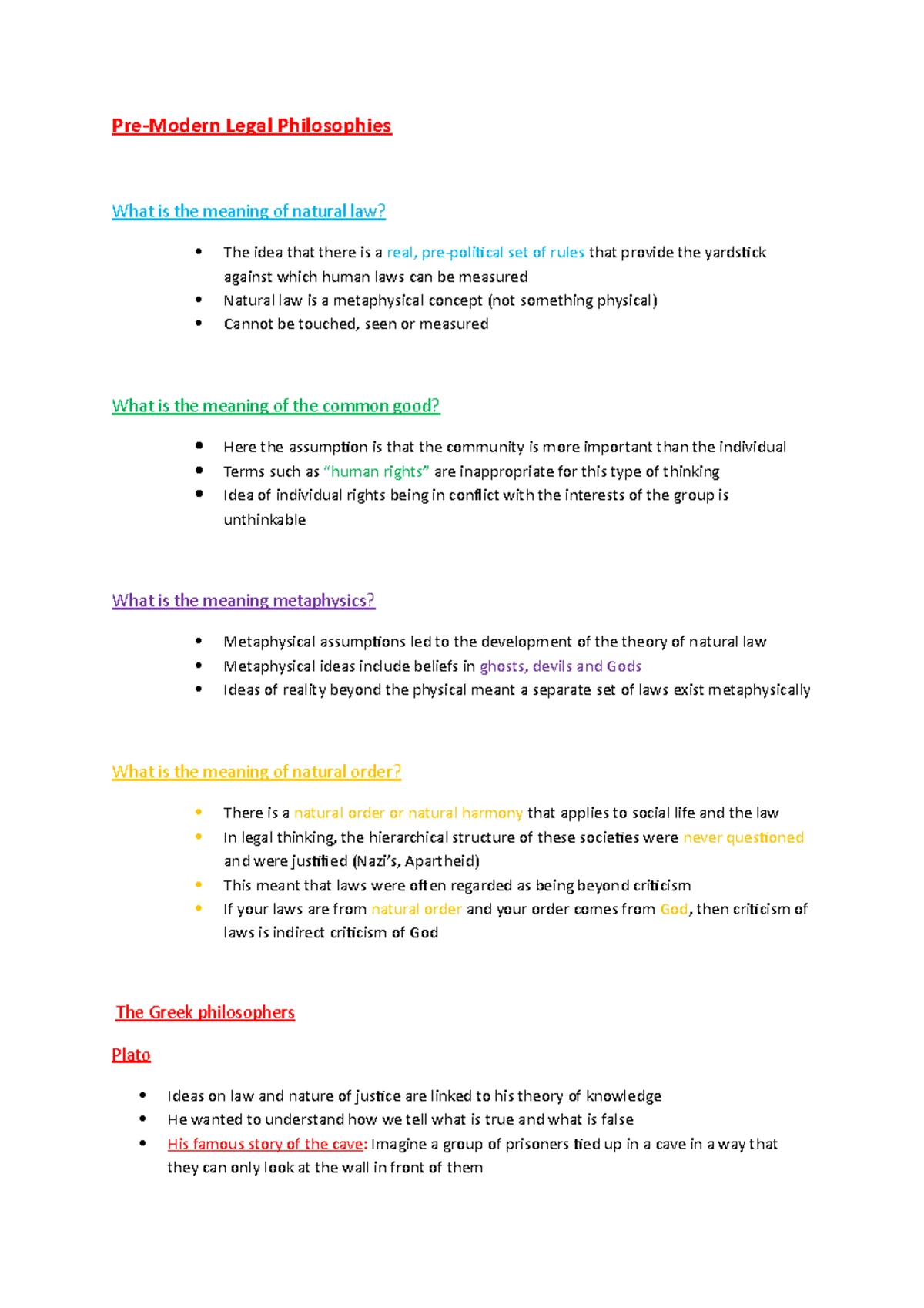 LJU4801 Study Notes - Summary Legal philosophy - LEGAL PHILOSOPHY ...