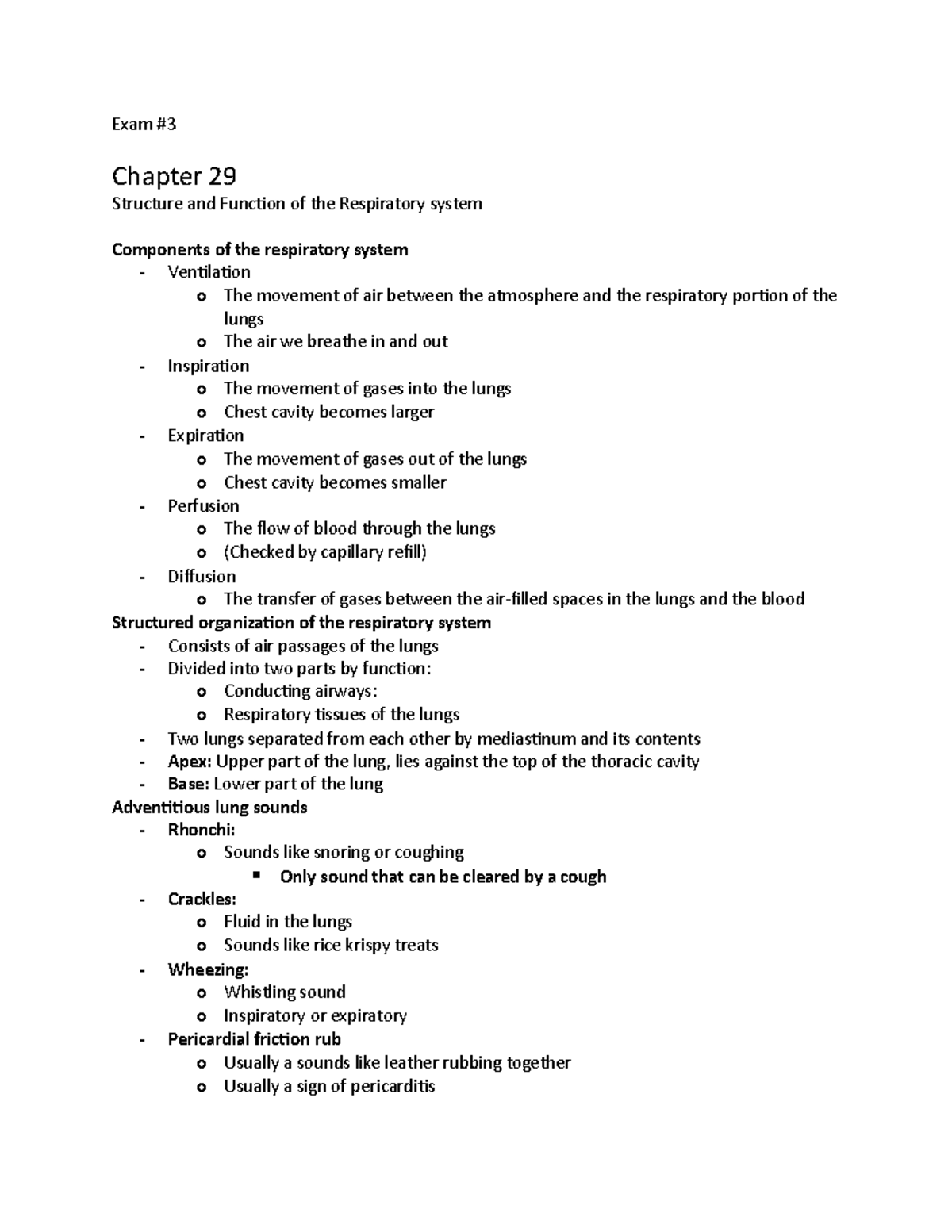 Pathophysiology Prep Lecture notes - NURS 351 - Exam # Chapter 29 ...