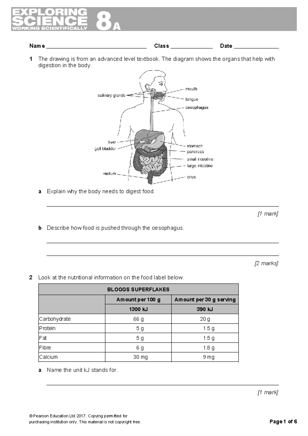 8H End of Unit Test: Digestion & Nutrition Insights - Studocu