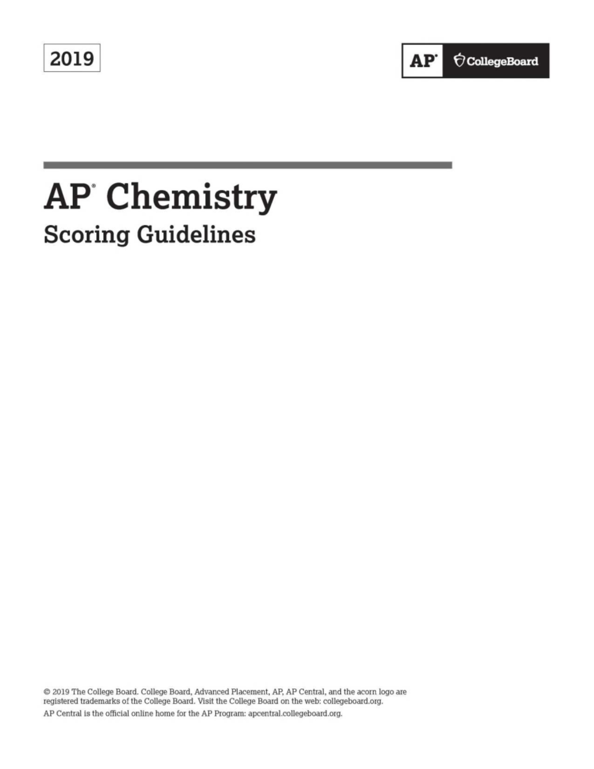 AP Chemistry 2019 Scoring Guidelines and Exam Questions - Studocu