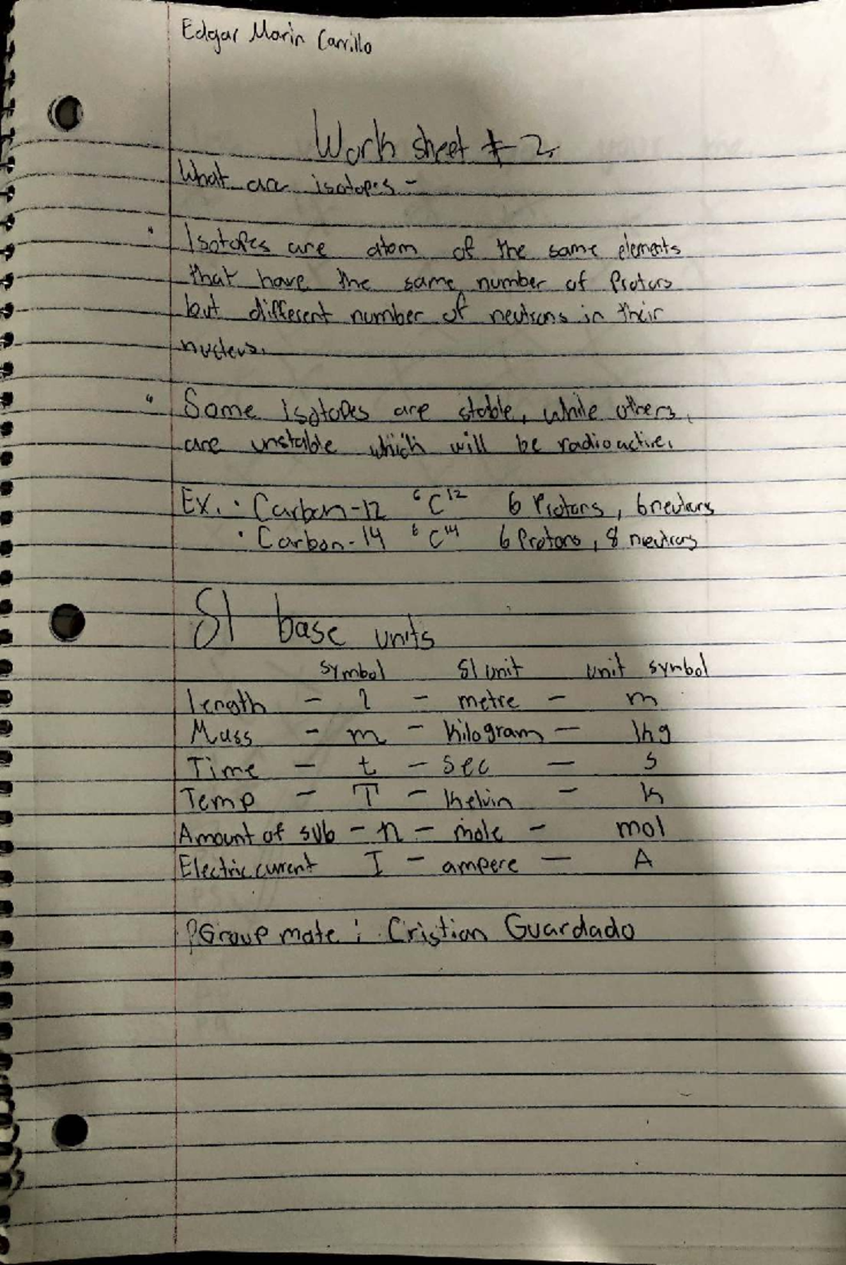 Chemistry 101: Isotopes and SI Units Worksheet 2 - Studocu