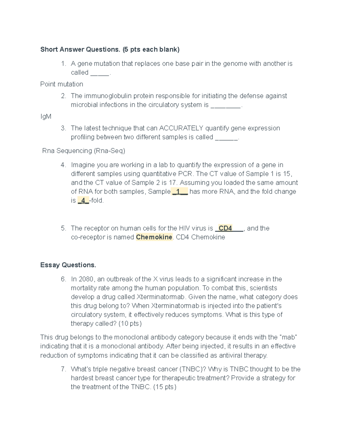 Molec 101 - Exam 1 Study Guide: Short Answer & Essay Questions - Studocu