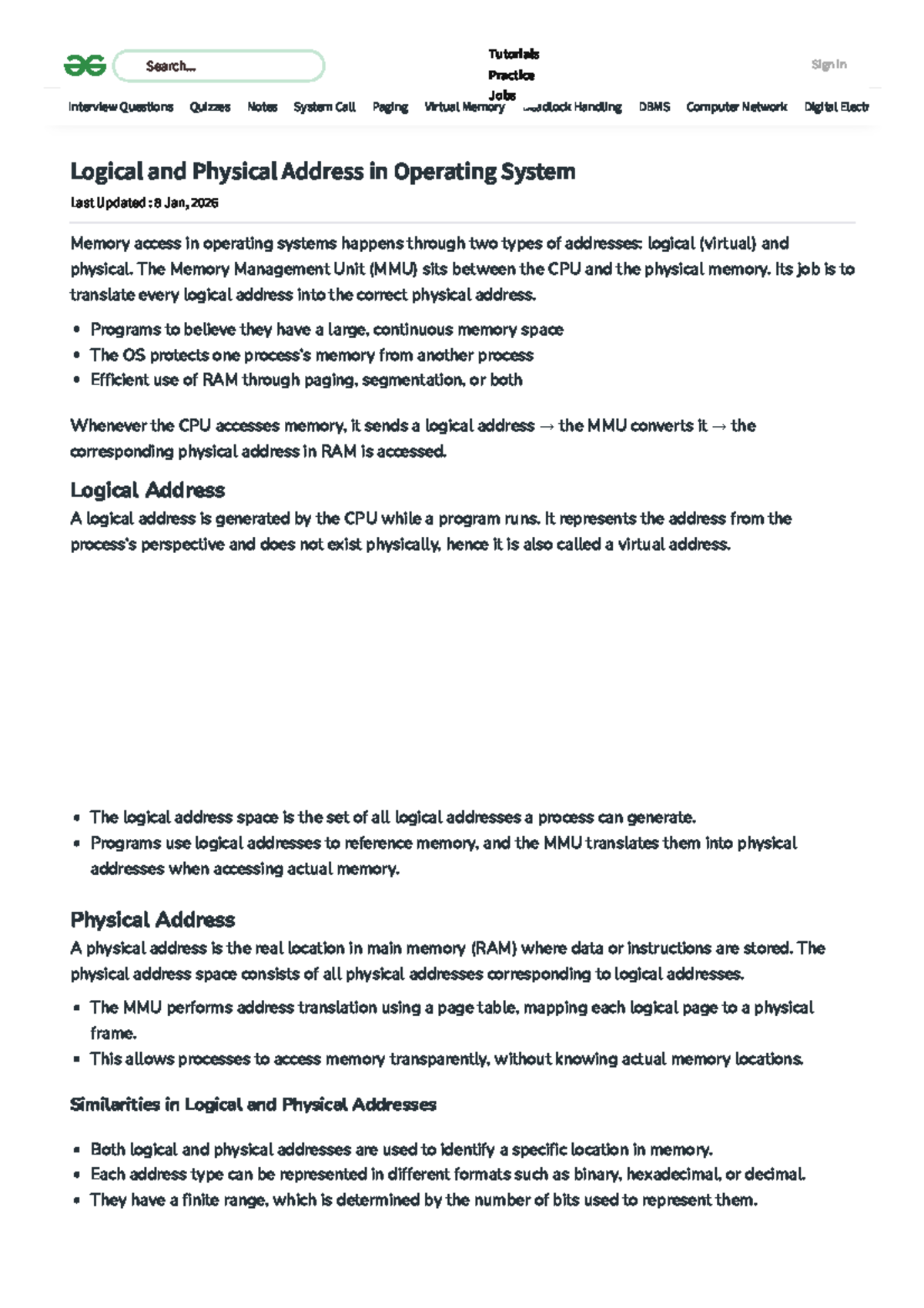 OS 101: Process Address Space & Memory Management Notes - Studocu