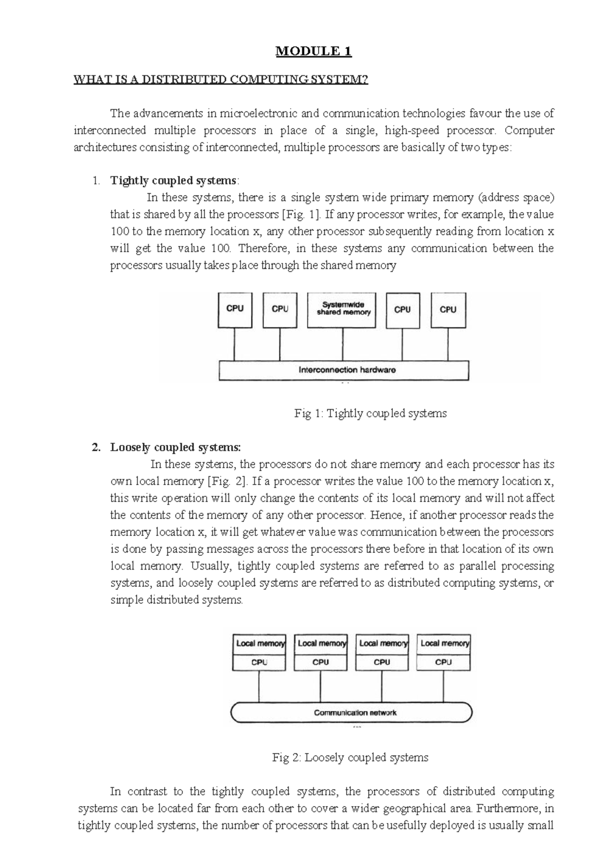 DC module 1 notes - distributed computing and its features - MODULE 1 ...
