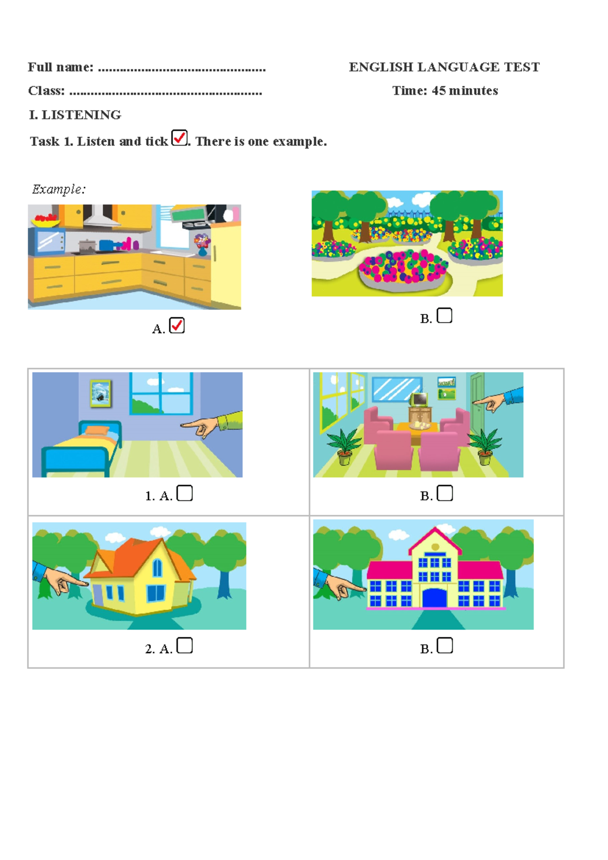 ĐỀ 4 - ENGLISH LANGUAGE TEST (45 min) - Listening & Reading Tasks - Studocu