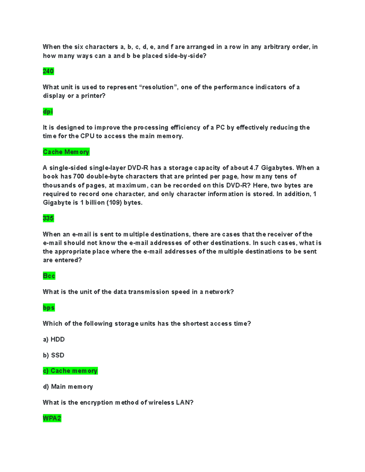 Reviewer in PHILNITS Practical Exam 1-4 - When the six characters a, b ...