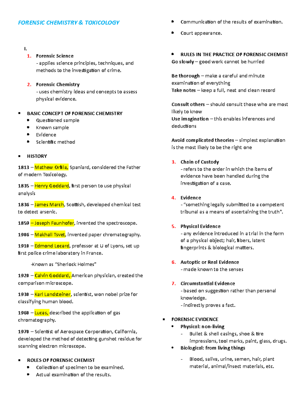 CRI 023 Forensic Chemistry: An Overview of Key Concepts and Evidence ...
