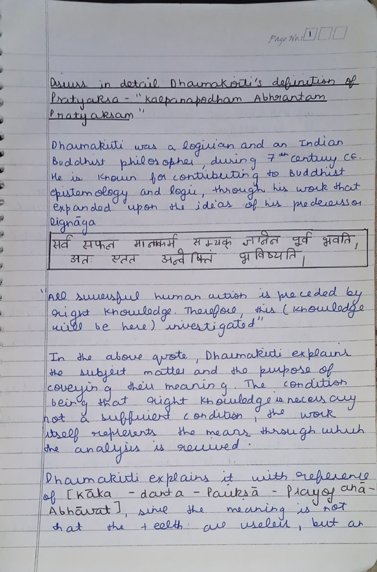 D in Detail: Analyzing Dharmic Logic and Buddhist Thought (Course Code ...