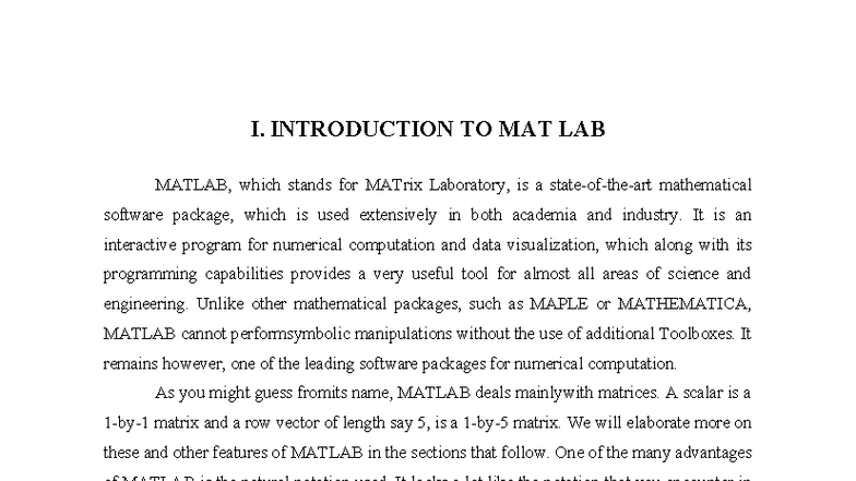 MATLAB Basics: An Introduction to Numerical Computation and Programming ...