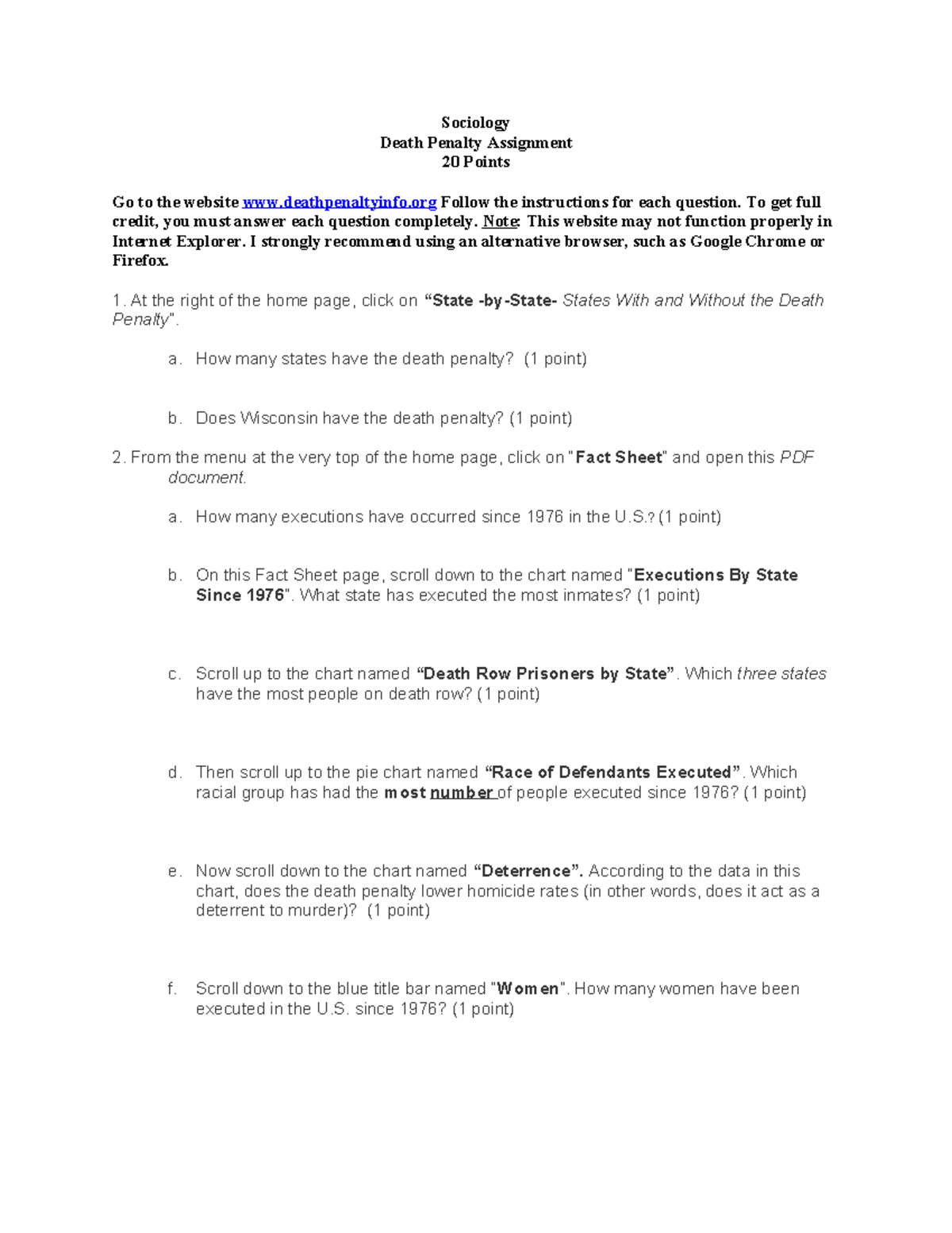 Sociology Assignment on Death Penalty - Fall 2022 Analysis - Studocu