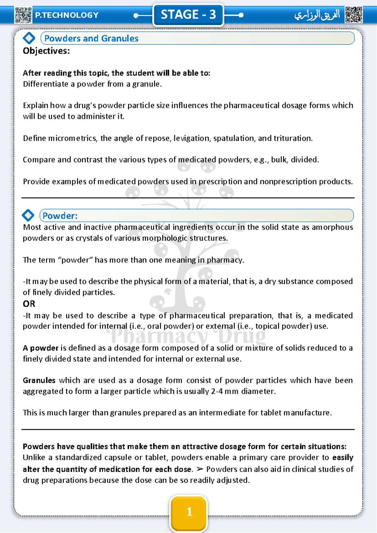Pharmaceutical Dosage Forms: Powders and Granules Overview (P ...