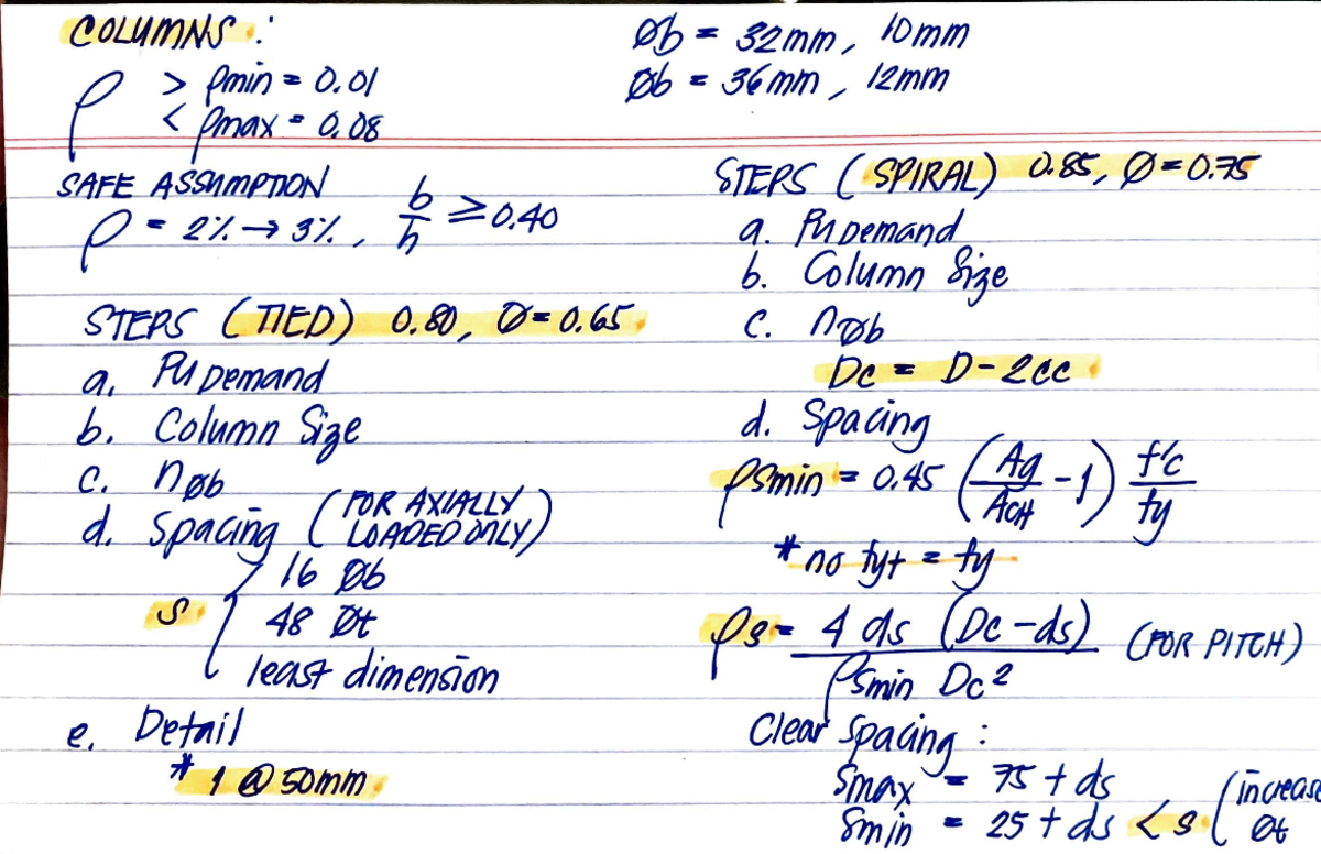 RCD-Column Shear Design Formulas and Calculations for Structural ...